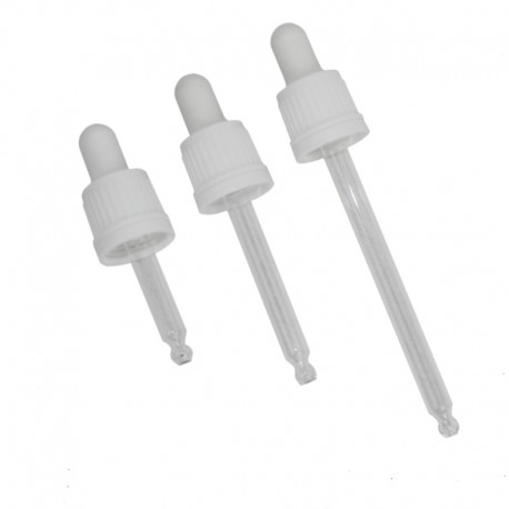 Compte-goutte avec pipette verre blanche